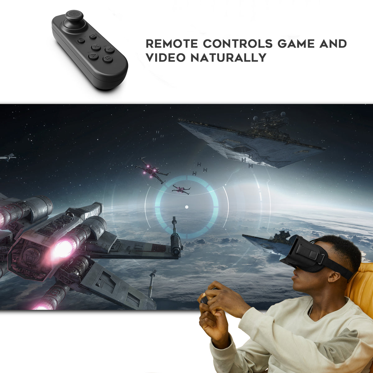 DESTEK V5 VR Headset with Bluetooth Controller Gift for Kids&Adults